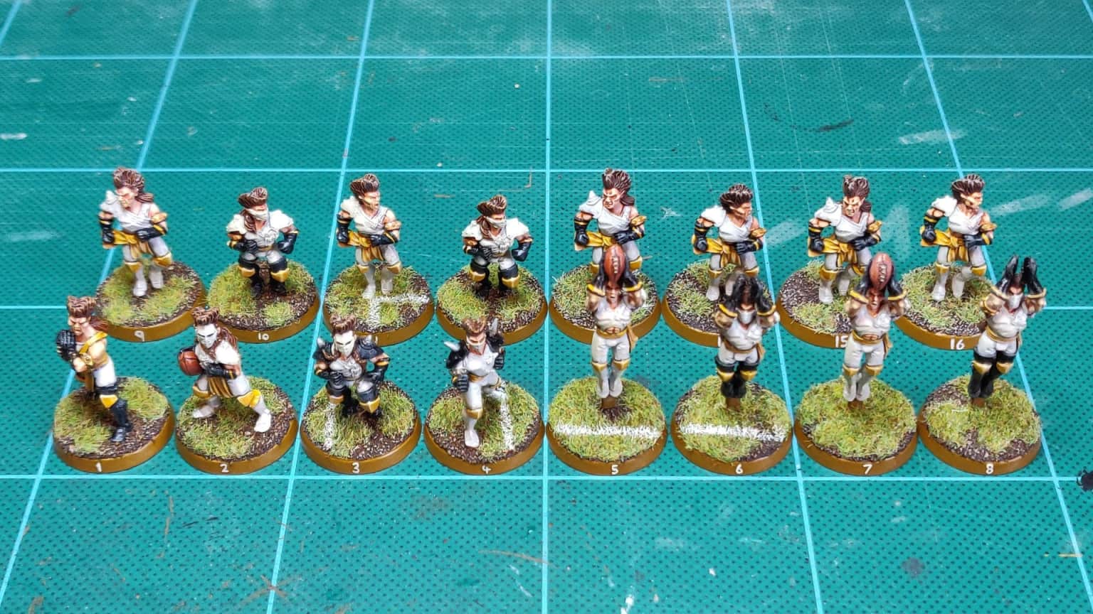 Painted: Elven Union team for Blood Bowl