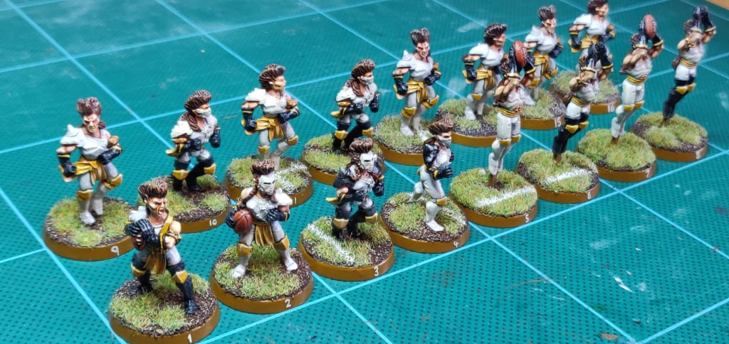 Painted: Elven Union team for Blood Bowl